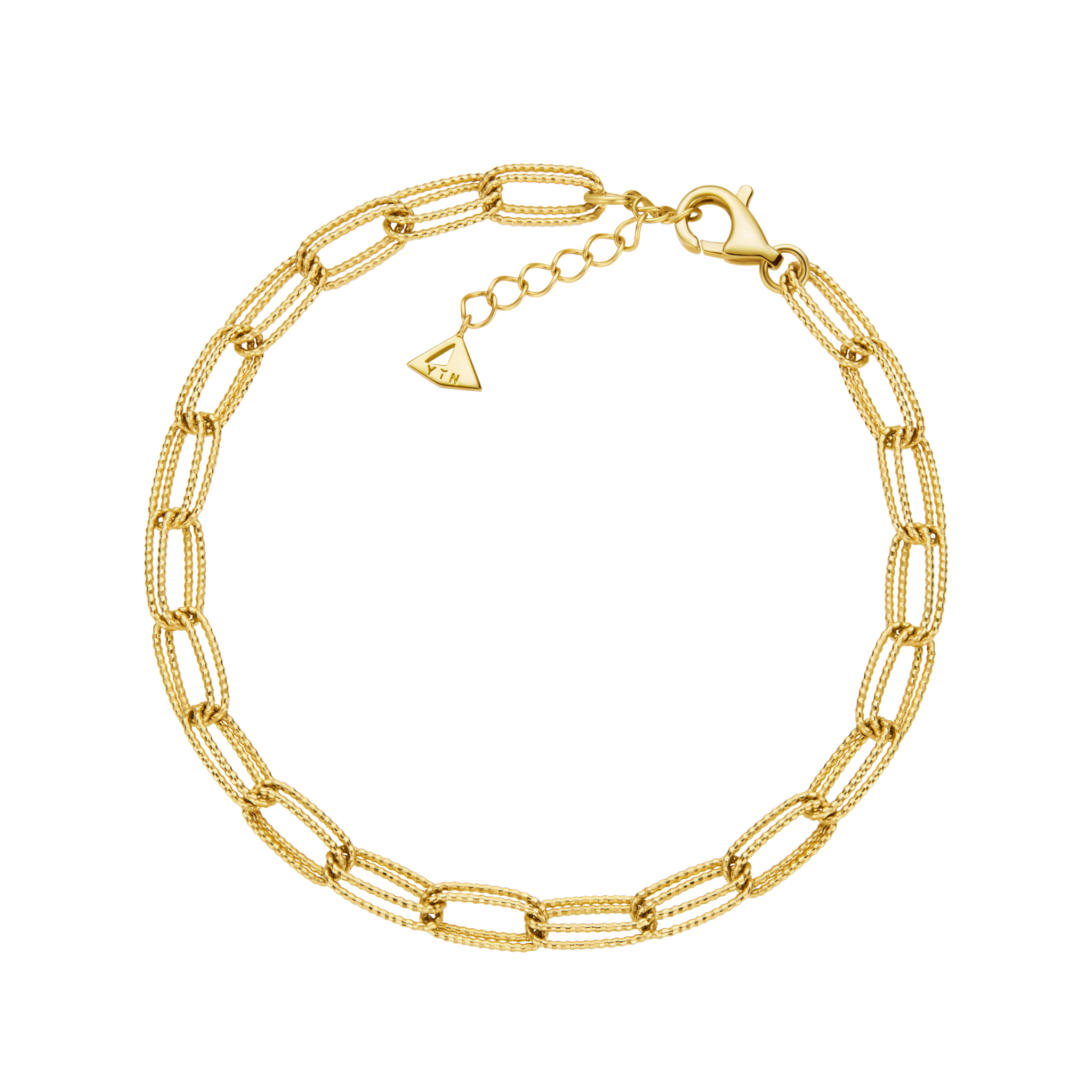 The Essentials Double Paperclip Chain Bracelet - 18K Solid Gold